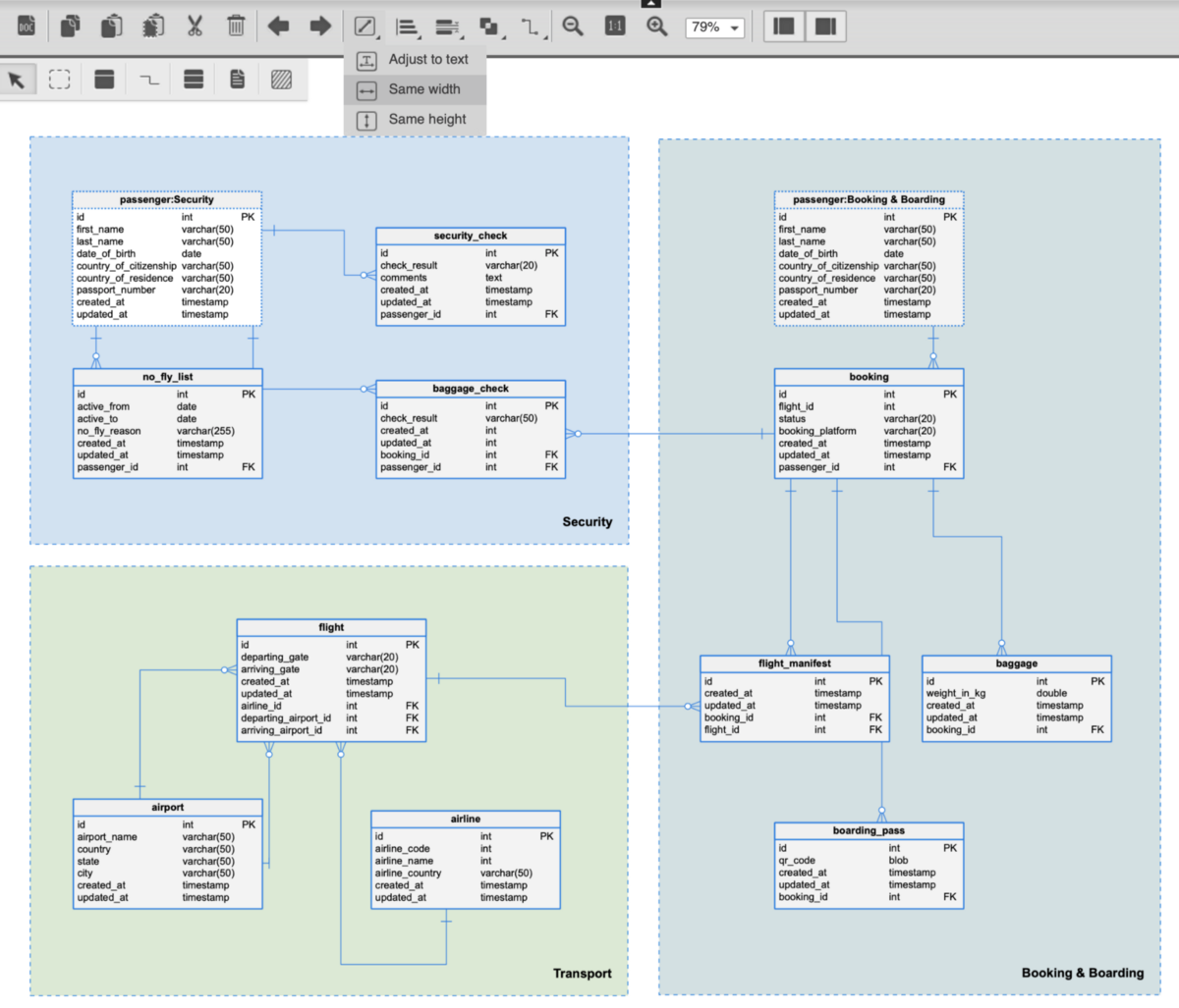 How To Align Elements In Vertabelo Vertabelo Database Modeler
