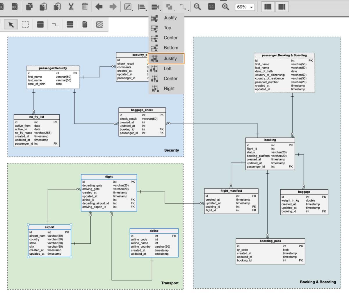 How To Align Elements In Vertabelo Vertabelo Database Modeler